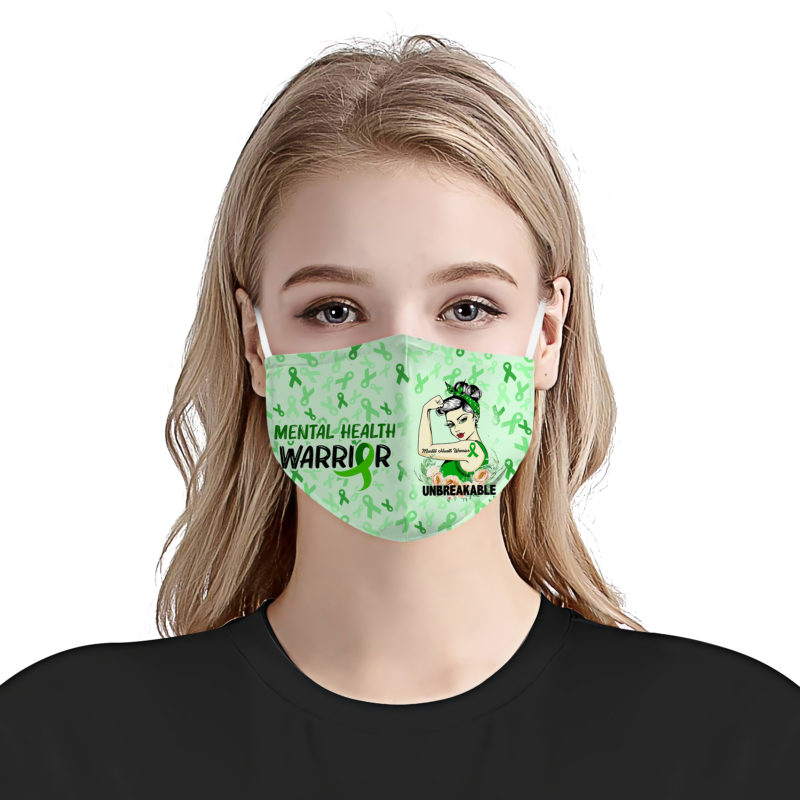 Mental Health Awareness Warrior Unbreakable Face Mask - RobinPlaceFabrics