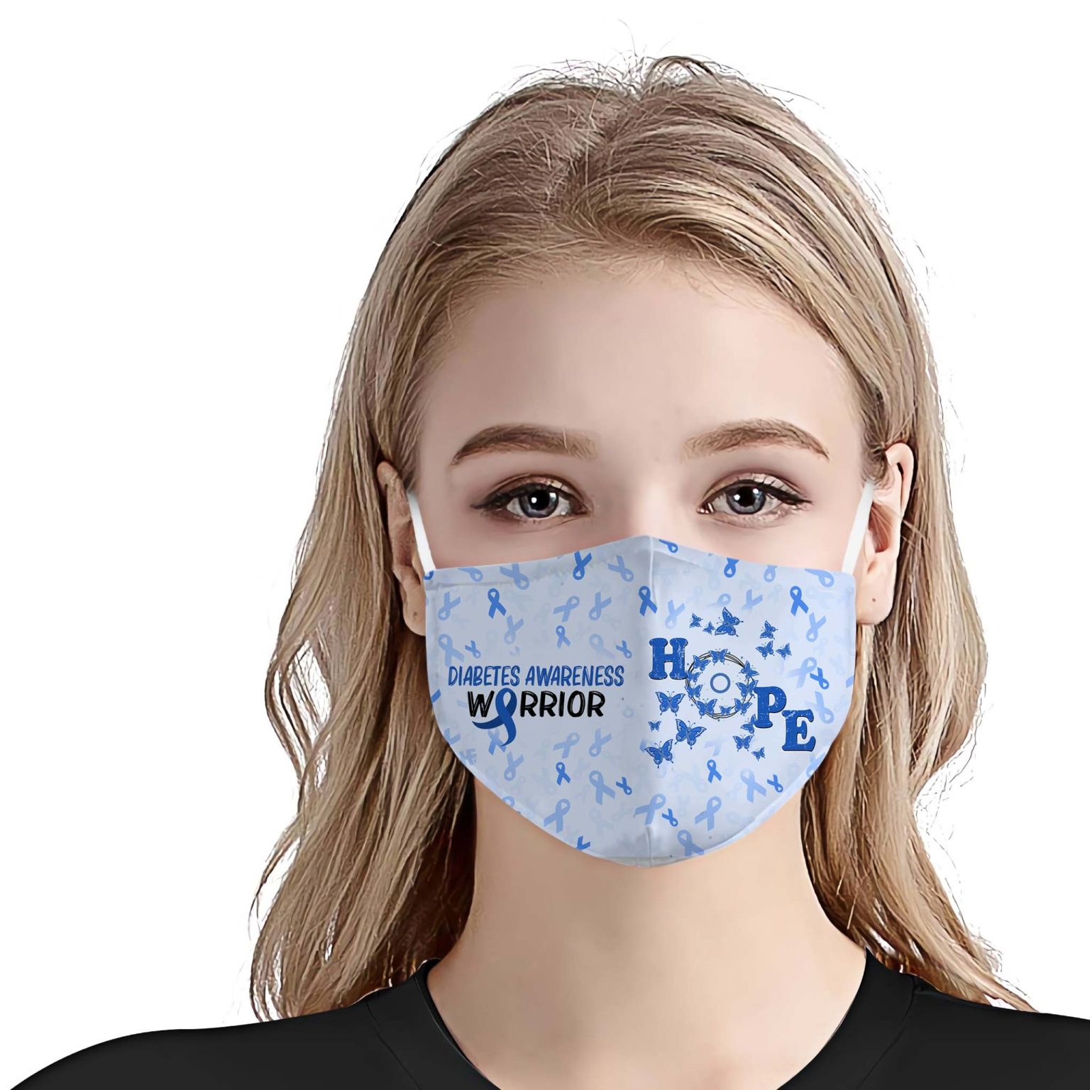 Diabetes Awareness Warrior Hope Face Mask - RobinPlaceFabrics