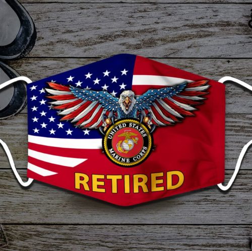 Bald Eagle U.S. Marine Corps Retired Face Mask | RobinPlaceFabrics ...