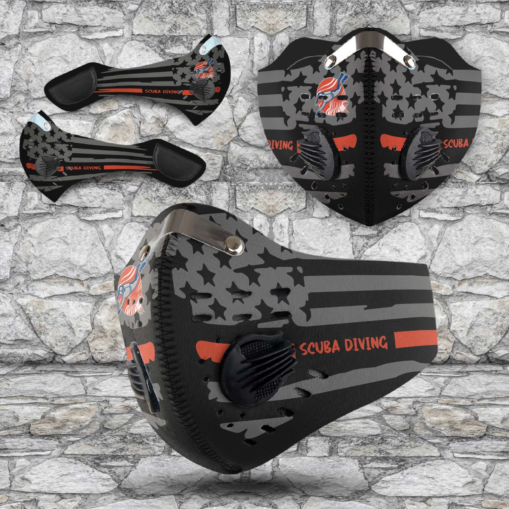 Scuba Diving N95 Filter Face Mask + Filter - RobinPlaceFabrics