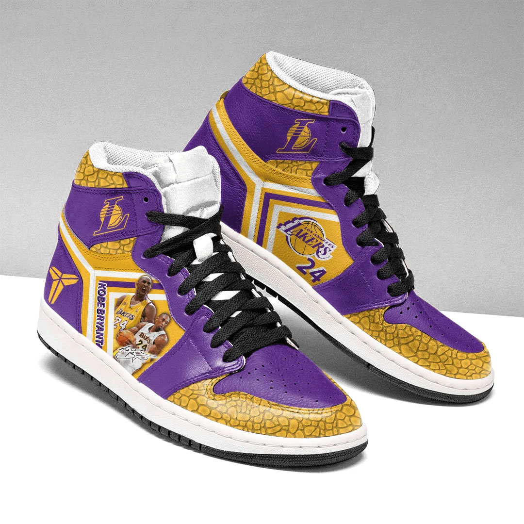 LAL Kobe Bryant 24 Air Jordan 1 High Sneaker Bryant Shoes