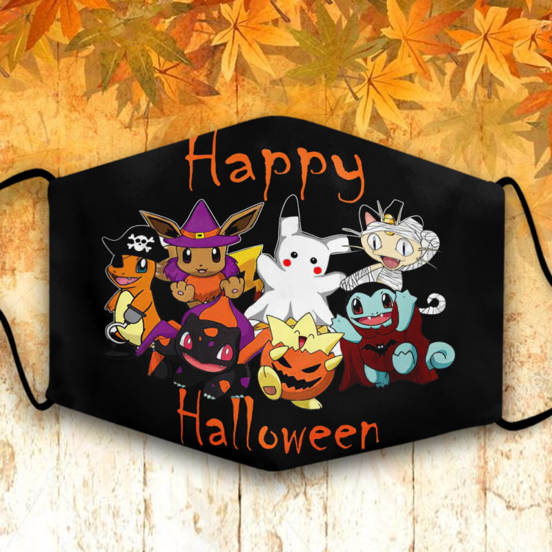 Charmander Skellington Pumpkin Halloween Face Mask + PM2.5 Filter ...