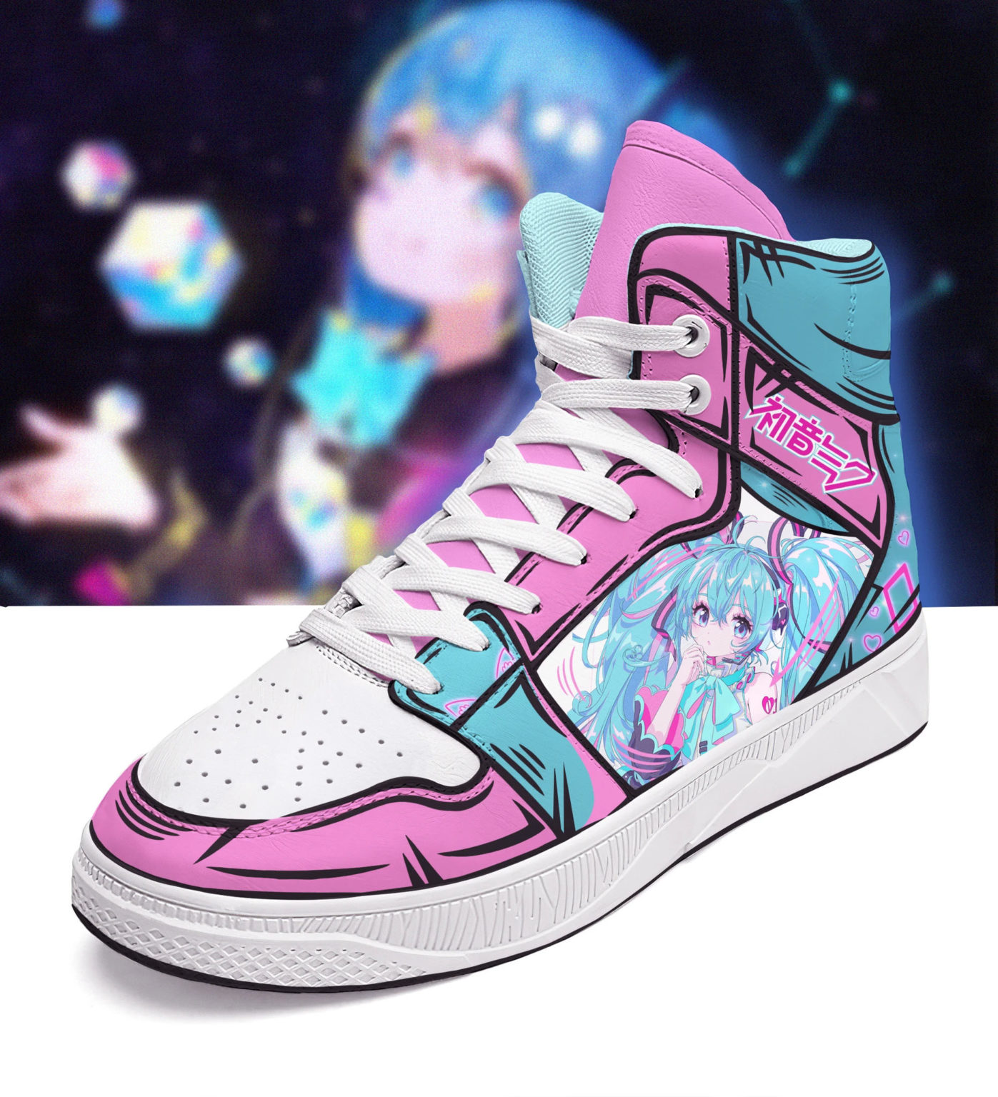 Hatsune Miku Air Jordan 1 High Sneakers - RobinPlaceFabrics