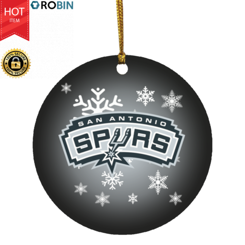 San Antonio Spurs Merry Christmas Circle Ornament - RobinPlaceFabrics
