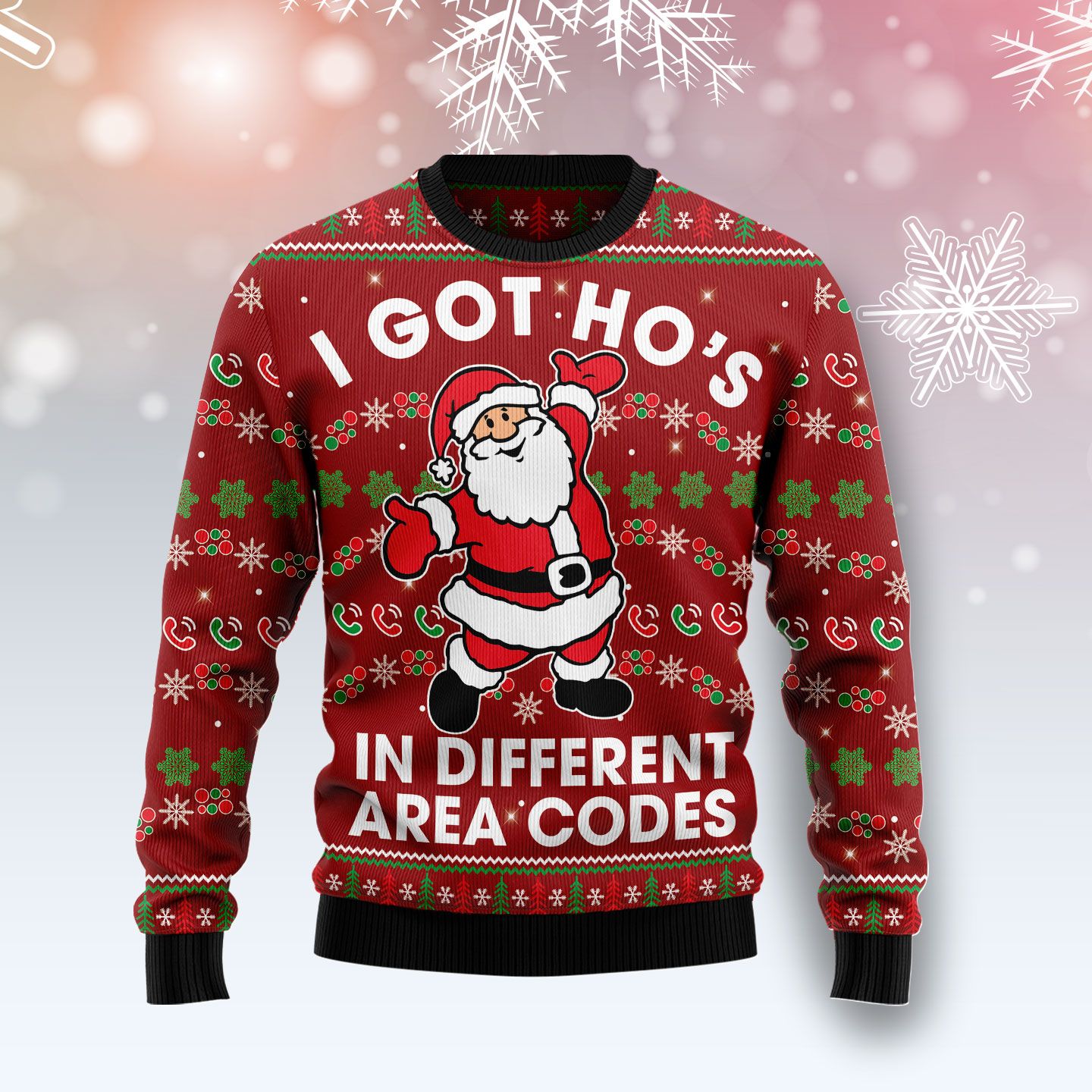 I Got Ho s In Different Area Codes Christmas Wool Sweater
