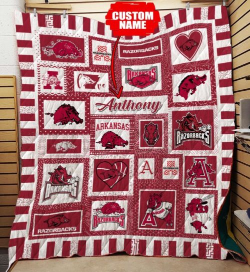Personalized Arkansas Razorbacks Ncaa Quilt Blanket - RobinPlaceFabrics