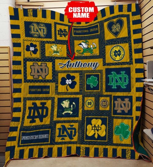 Personalized Notre Dame Fighting Irish Ncaa Quilt Blanket ...