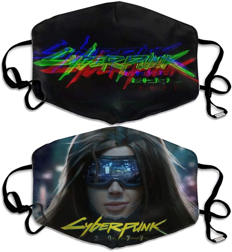 Cyberpunk 2077 Girl Face Mask With PM2.5 Filter - RobinPlaceFabrics