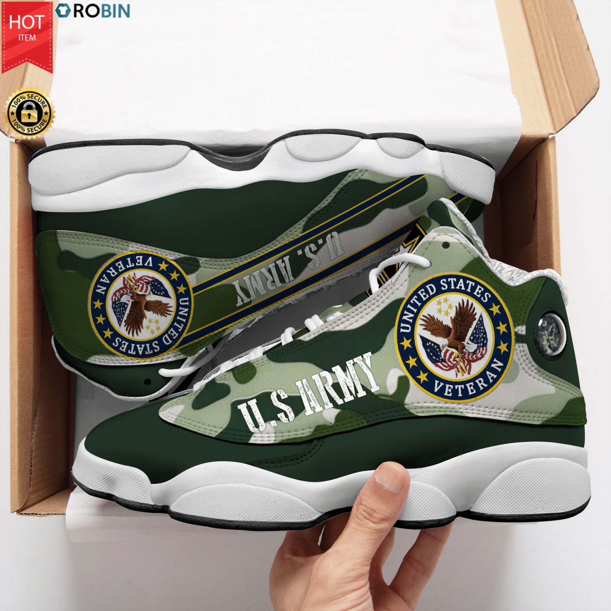 Us Army Veteran Camouflage Jordan 13 Shoes - JD13 Sneakers ...