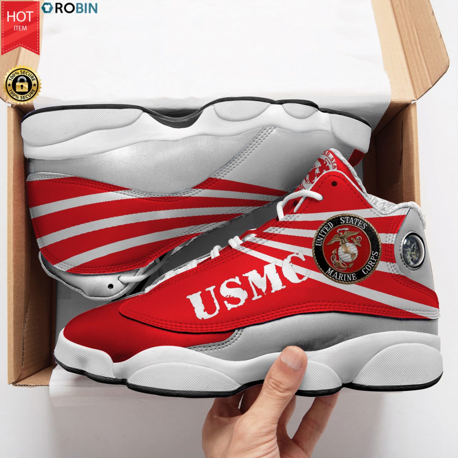 Us Marine Corps Veteran Skull Air Jordan 13 Sneakers - JD13 Shoes ...