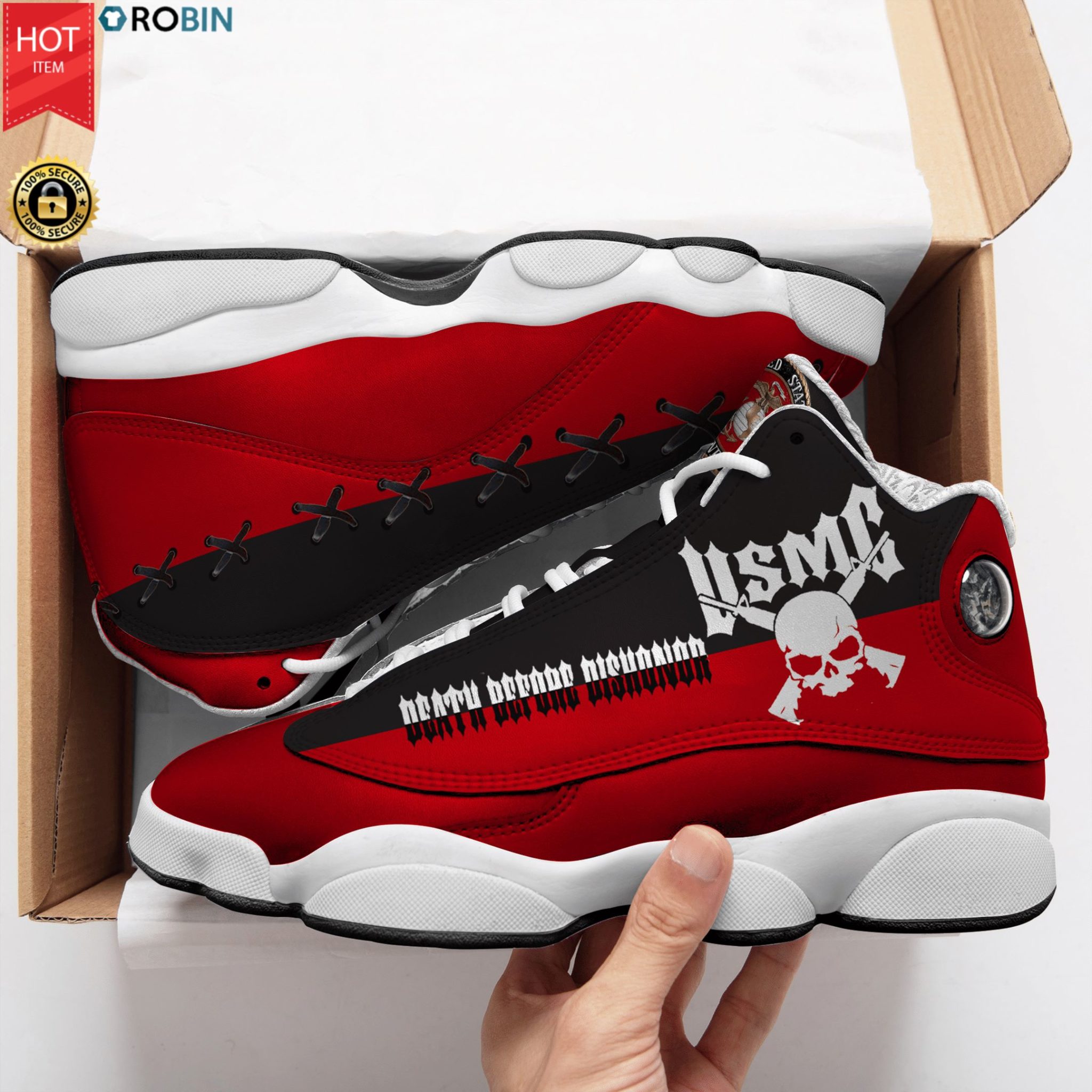 Usmc Veteran Marine Corps Marathon Air Jordan 13 Sneakers - JD13 Shoes ...
