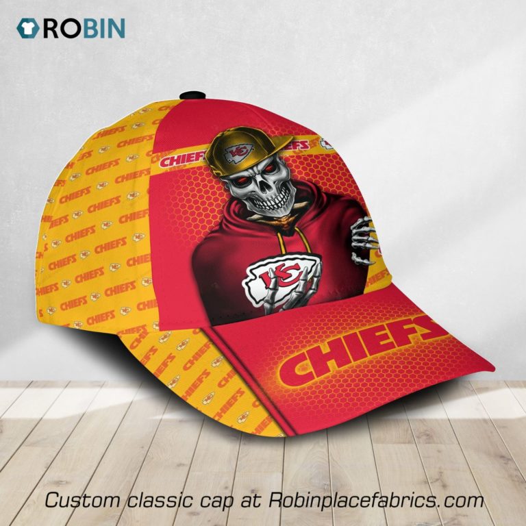 NFL Kansas City Chiefs Skull 3D Printed Classic Caps - RobinPlaceFabrics