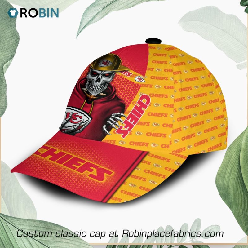 NFL Kansas City Chiefs Skull 3D Printed Classic Caps - RobinPlaceFabrics