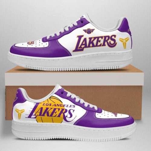 Los Angeles Laker Nike Air Force 1 Shoes - RobinPlaceFabrics