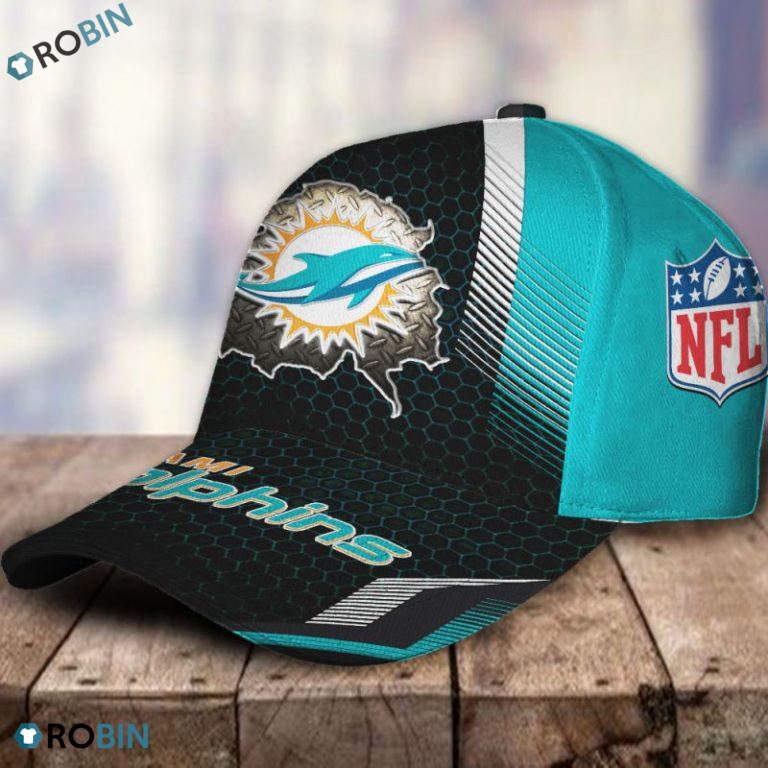 NFL Miami Dolphins All Over Print Caps - RobinPlaceFabrics