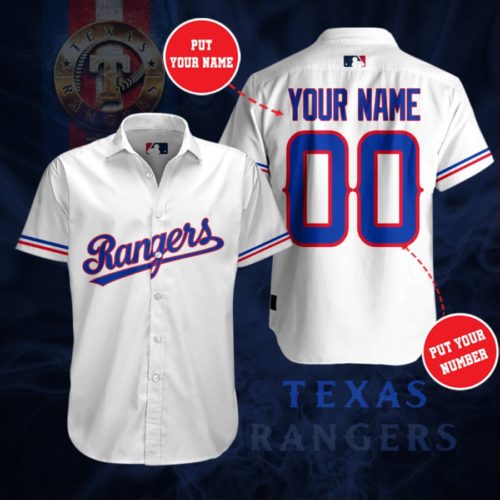 Personalized Texas Rangers Short Sleeve Button Up Shirt - RobinPlaceFabrics
