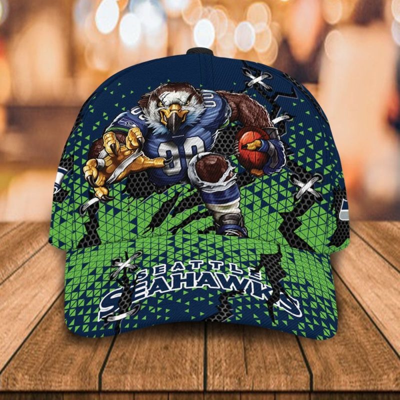 NFL Seattle Seahawks Mascot 3D Print Cap, Hat - RobinPlaceFabrics