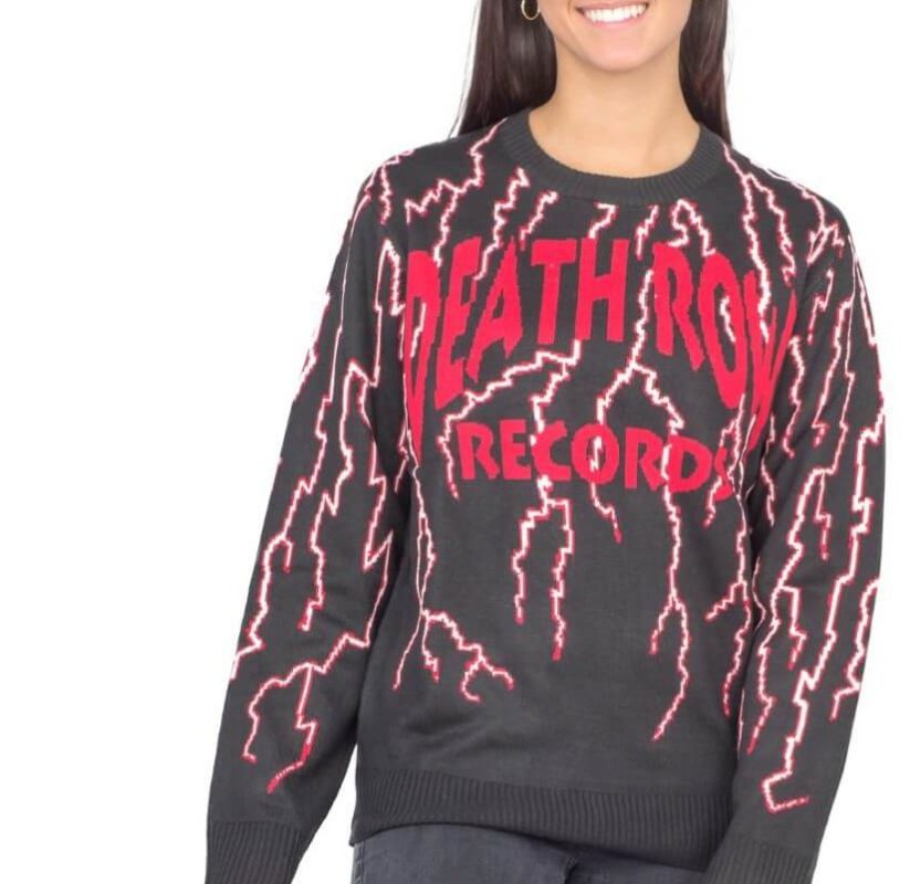 Death Row Records Lightning Ugly Christmas Sweater - RobinPlaceFabrics