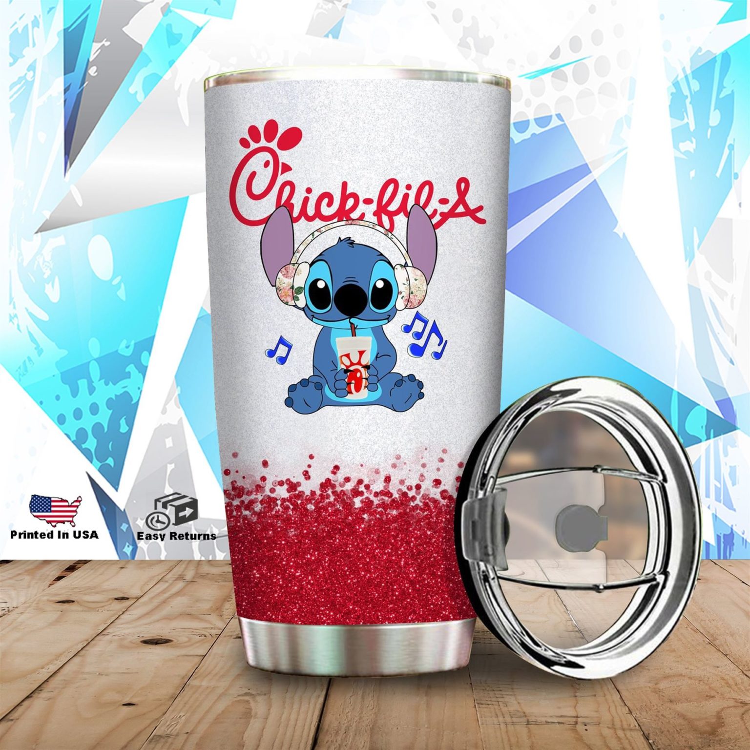 Stitch Chick-Fil-A Stainless Steels Tumbler - RobinPlaceFabrics