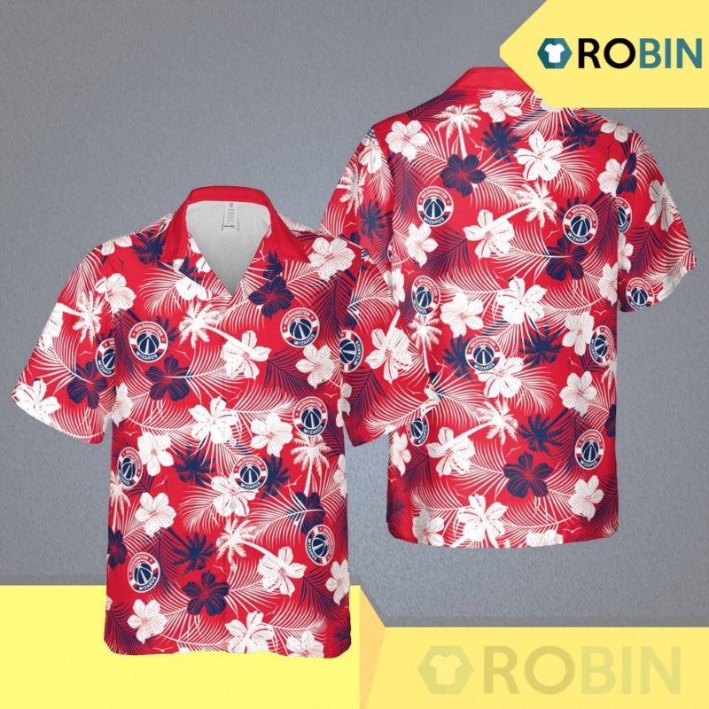 Washington Wizards Nba Washington Dc Hawaii Floral Basketball Aloha Shirt - RobinPlaceFabrics