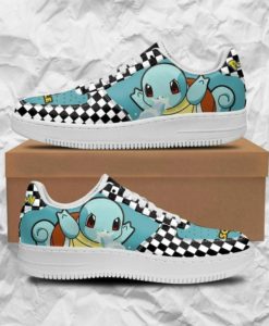 Poke Squirtle Sneakers Checkerboard Custom Pokemon Shoes ...