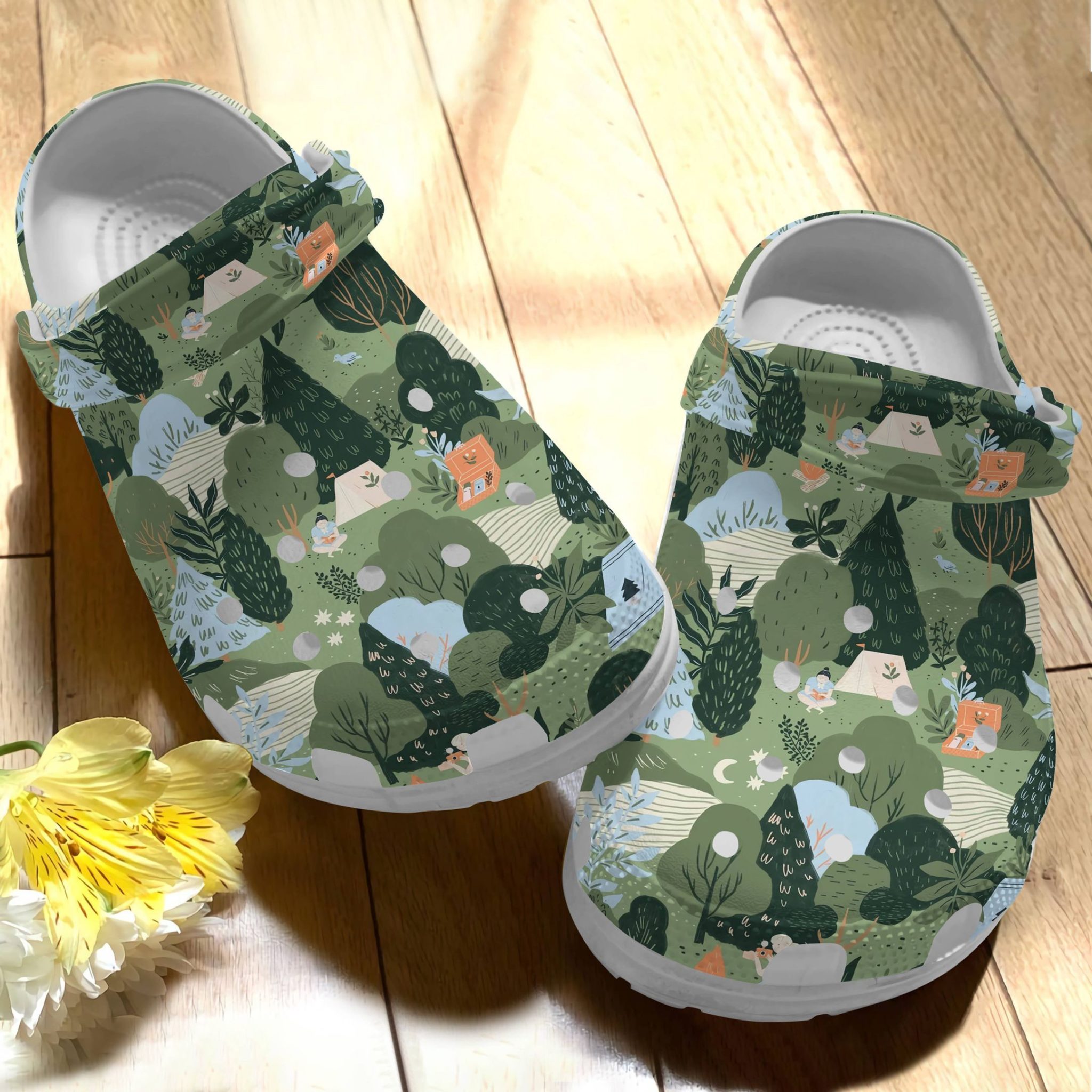 Camping Clog Flamingo Flavor Crocs Crocband Clog - RobinPlaceFabrics