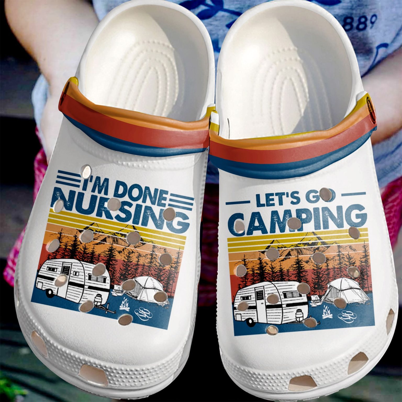Camping Clog Highlights Camping Pattern Crocs Crocband Clog ...