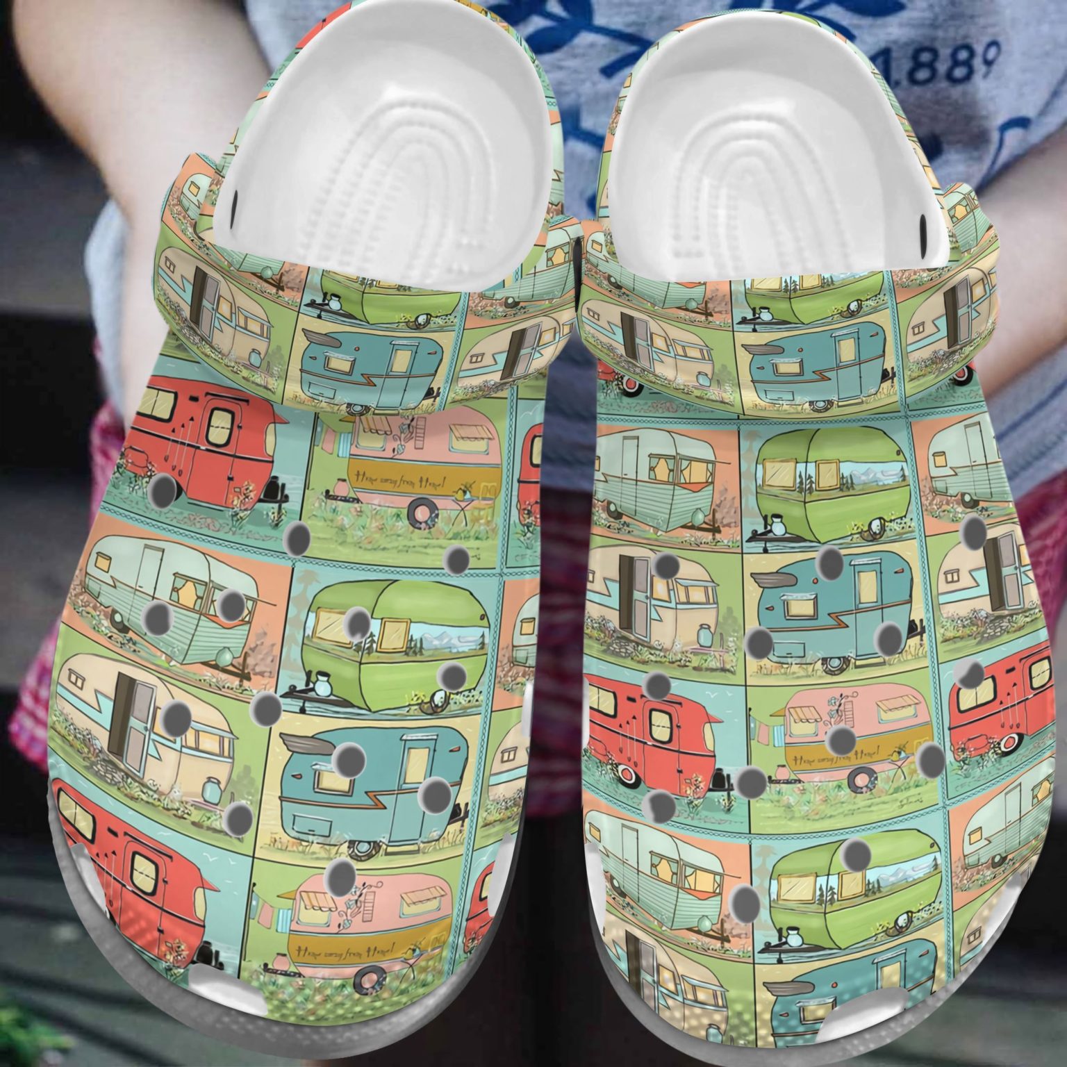 Camping Clog Quilt Camper Crocs Crocband Clog - RobinPlaceFabrics
