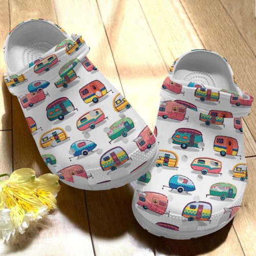 Cartoon Camping Bus Shoes - Funny Car Camper Clog Crocbland Clog ...
