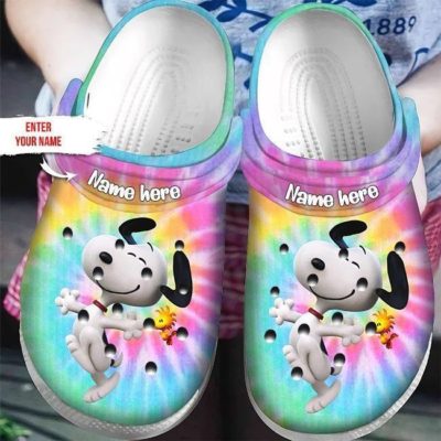 Personalized Snoopy And Peanut Autism Crocs Clog Shoes - RobinPlaceFabrics