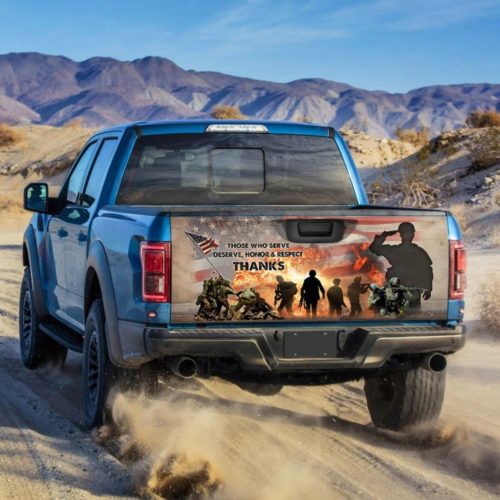 Veteran Truck Tailgate Sticker Those Who Serve Deserve Honor Respect ...