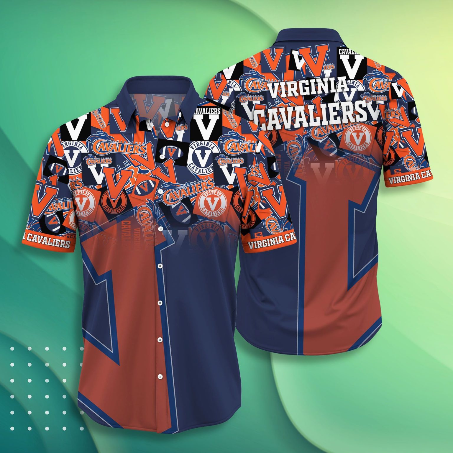 Virginia Tech Hokies Casual Short Sleeve Hawaiian Shirt - RobinPlaceFabrics