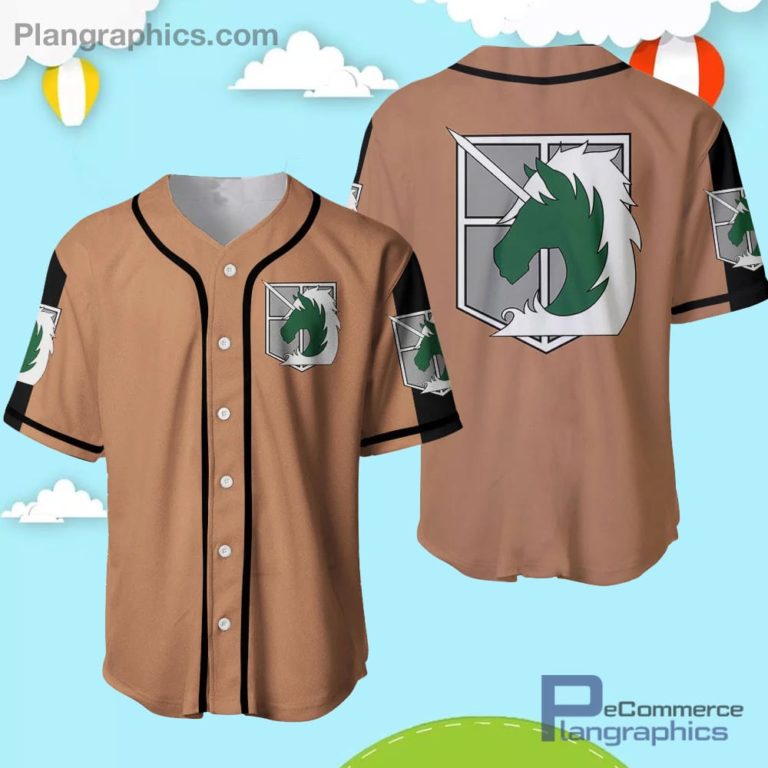 Police Brigade Baseball Jersey Shirt Attack On Titan Anime Merch ...