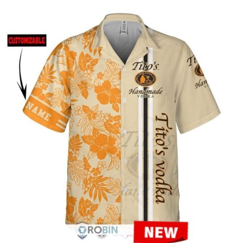 Titos Handmade Vodka Hibiscus Custom Hawaiian Shirt Robinplacefabrics