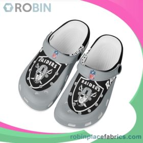 Crocs Crocband Clog Las Vegas Raiders Grey Grunge - RobinPlaceFabrics