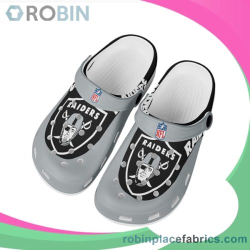 Crocs Crocband Clog Las Vegas Raiders Grey Grunge - RobinPlaceFabrics