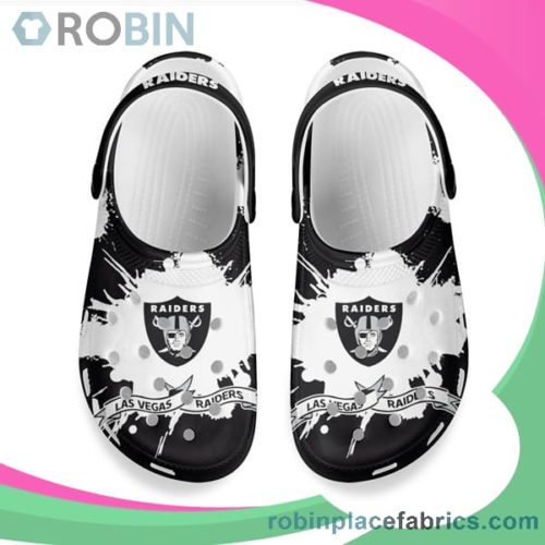 Crocs Crocband Clog Las Vegas Raiders Grey Grunge - RobinPlaceFabrics