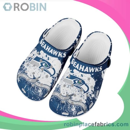 Crocs Crocband Clog Seattle Seahawks Blue Grunge - RobinPlaceFabrics