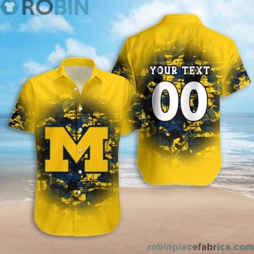 Custom Name & Number Michigan Wolverines Camouflage Vintage Casual ...