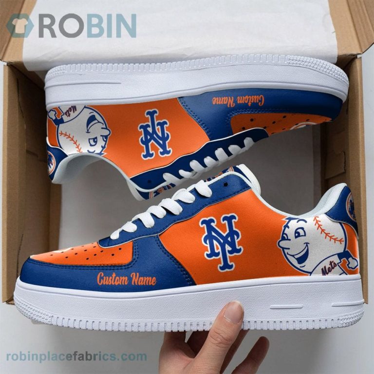 New York Mets Mascot Logo MLB Custom Name Air Force 1 AF1 Shoes ...