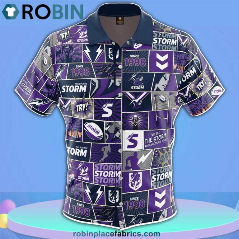 NRL Storm Fanatic Button-Up Shirt - RobinPlaceFabrics