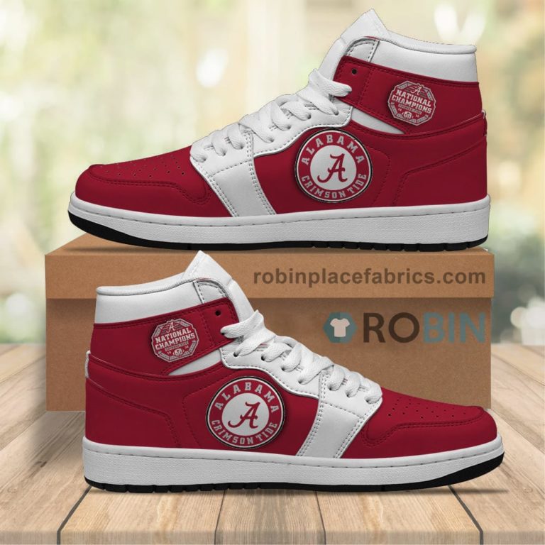 Alabama Crimson Tide Sneakers Boots - NCAA Air Jordan 1 - RobinPlaceFabrics