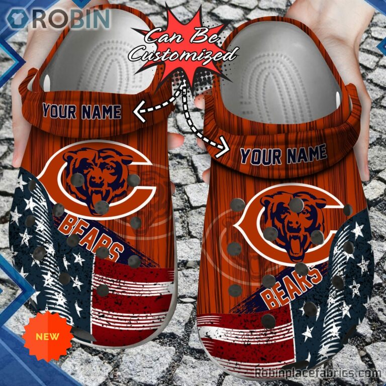 Custom Crocs - US Flag Chicago Bears New Crocs Clog Shoes ...