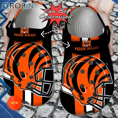 Football Crocs - Personalized Cincinnati Bengals Team Helmets Clog ...