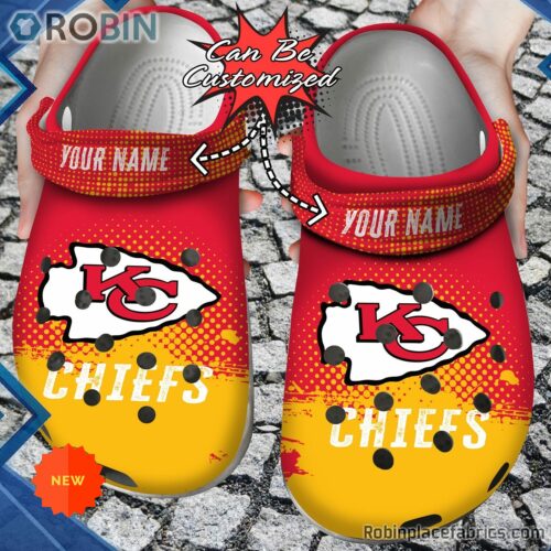Football Crocs - Personalized Kansas City Chiefs Half Tone Drip Flannel ...