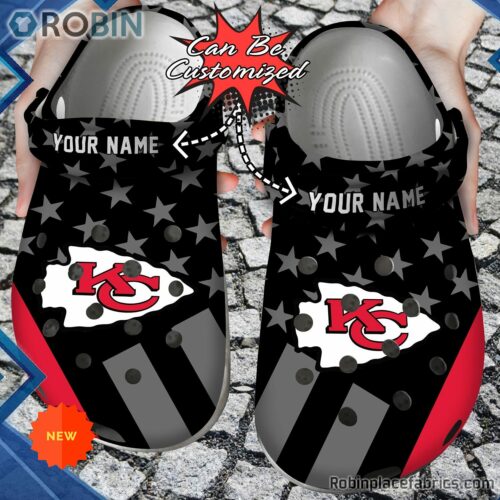Football Crocs - Personalized Kansas City Chiefs Star Flag Clog Shoes ...