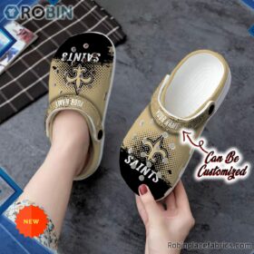 Football Crocs - Personalized New Orleans Saints Half Tone Drip Flannel ...