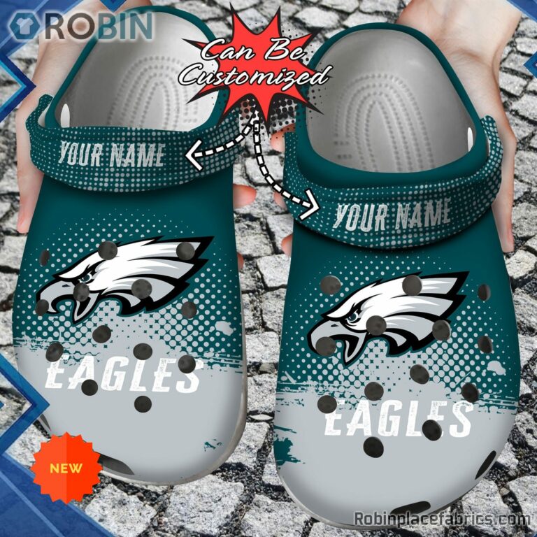 Football Crocs - Personalized Philadelphia Eagles Half Tone Drip ...
