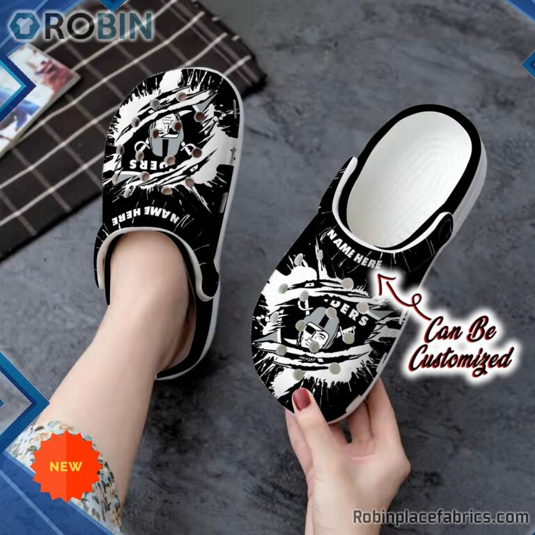 Las Vegas Raiders Crocs - Personalized LV Raiders Football Ripped Claw ...