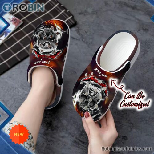 Las Vegas Raiders Crocs - Personalized LV Raiders Football Ripped Claw ...